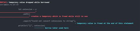 Rust Creates Temporary Which Is Freed While Still In Use When Reading
