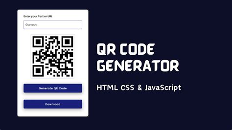 How To Make Qr Code Generator Using Html Css And Javascript Youtube