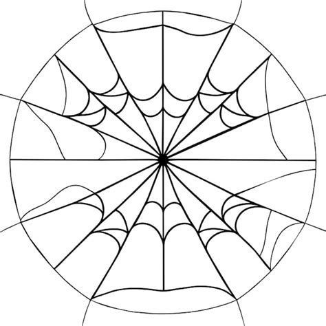 Spider Web Coloring Sheet Vector Illustration Line Art Premium Ai