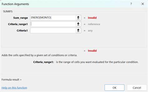 windows how to refer to a column table in a sumifs i get an invalid