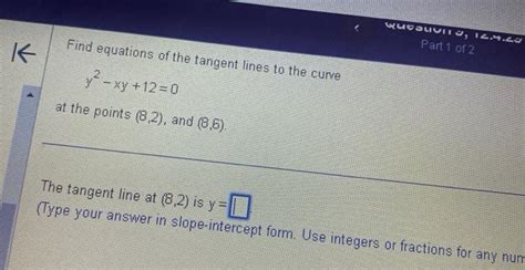 Solved Find Equations Of The Tangent Lines To The Curve