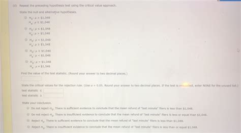 d repeat the preceding hypothesis test using the