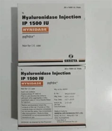 Shreya Hyaluronidase Injection Hynidase For Hospital 1500iu At ₹ 173 Piece In Nagpur