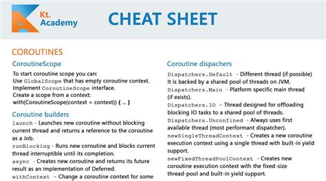 Kotlin Coroutines Cheat Sheet Rkotlin