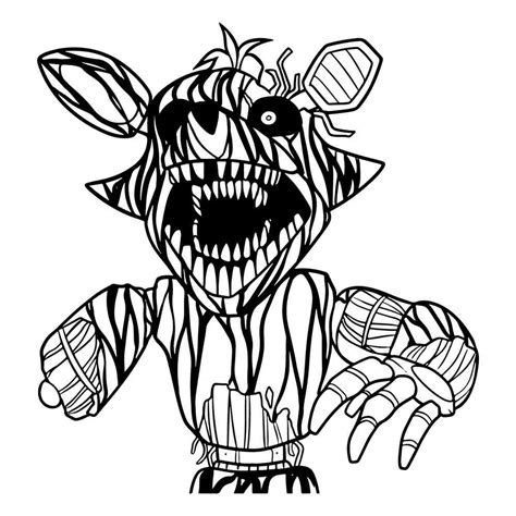 Раскраска Фантом Фокси из Фнаф распечатать или скачать