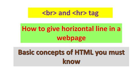 BREAK IN HTML HOW TO GIVE HORIZONTAL LINE IN WEB PAGE LEARN HTML PRO DEVELOPING CHAMPS