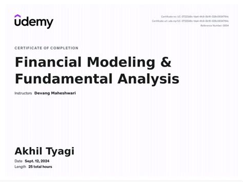 Akhil Tyagi On Linkedin Thrilled To Have Completed My Certification In Financial Modeling And…