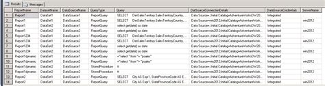 Sqlserver Business Intelligence Querying Ssrs Report Metadata For Data