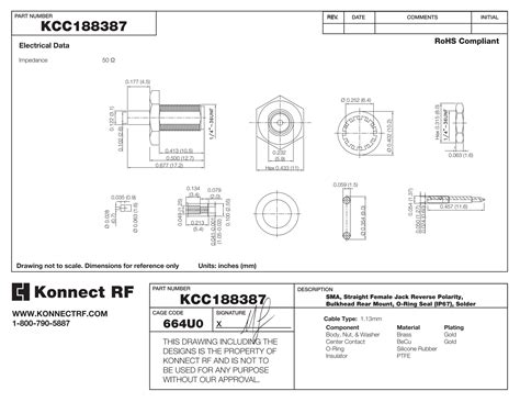 Sma Straight Female Jack Reverse Polarity Bulkhead Rear Mount O Ring