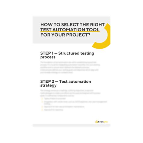 How To Select The Right Test Automation Tool Brightest