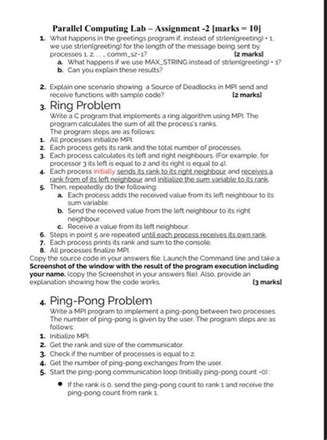 Solved Parallel Computing Lab Assignment −2 Marks 10