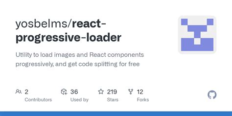 Github Yosbelmsreact Progressive Loader Utility To Load Images And React Components
