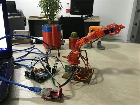 Wiznet Controlled Robotic Arm