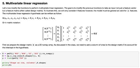 Multivariate Linear Regression Let S Now Modify Chegg