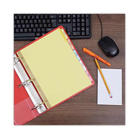 Deluxe Extended Insertable Tab Indexes 5 Tab 11 X 8 5 Buff Assorted Tabs 24 Sets