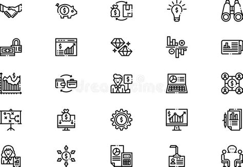 Trading Icons Collection Is A Vector Illustration With Editable Stroke Stock Vector