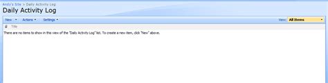 Creating An Activity Log With SharePoint Andy S Techie Blog