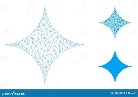 Sparcle Star Vector Mesh 2d Model And Triangle Mosaic Icon Stock Vector Illustration Of