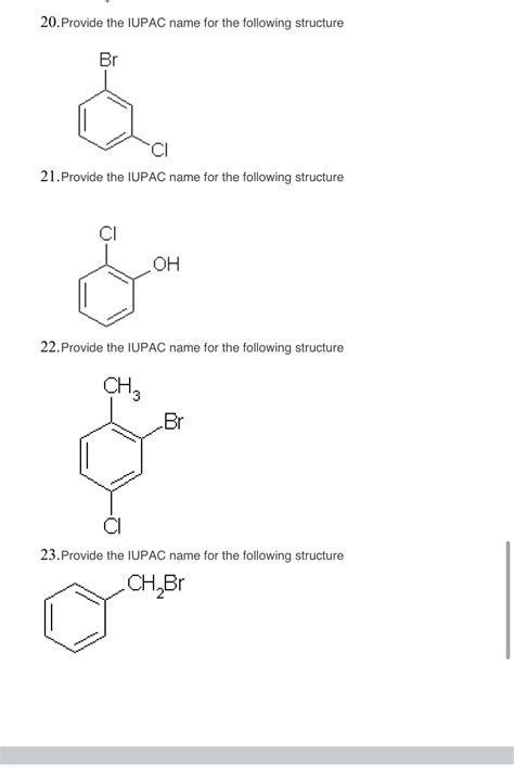 Solved Provide The IUPAC Name For The Following Chegg