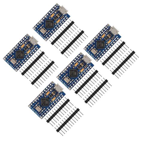 Aitrip 5 Pcs Pro Micro Atmega32u4 5v16mhz Module Board With 2 Row Pin