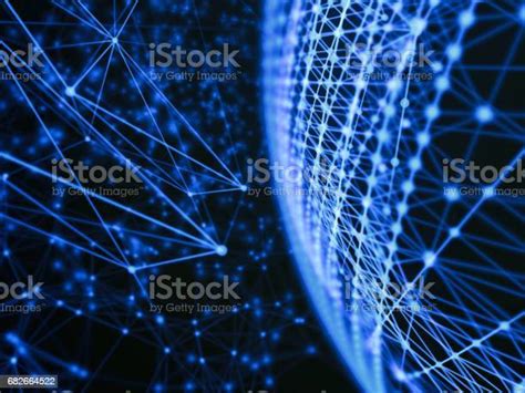 기술 네트워크 메쉬를 추상화 하 고 구체 사이버 형상 천체 및 다각형 라인과 점 파괴입니다 미래 기술 디지털 이미지 3 차원