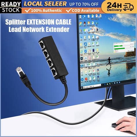 Ethernet Rj45 Lan Network Extension Splitter Cable 0 3m Suitable For All Networking Socket