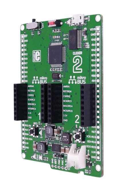 Mikroe 2584 Mikroelektronika Development Board Pic18fk Mcu 2 X Mikrobus Sockets For Click