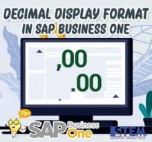 Decimal Display Format In SAP Business One