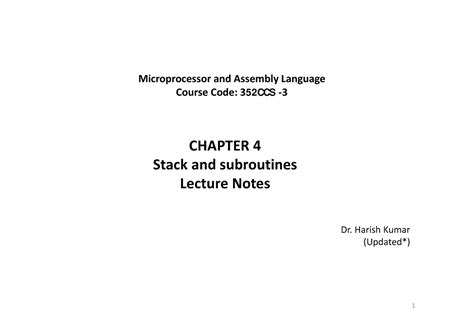 Chapter A Lecture Notes For Compiler Microprocessor And Assembly Language Course Code