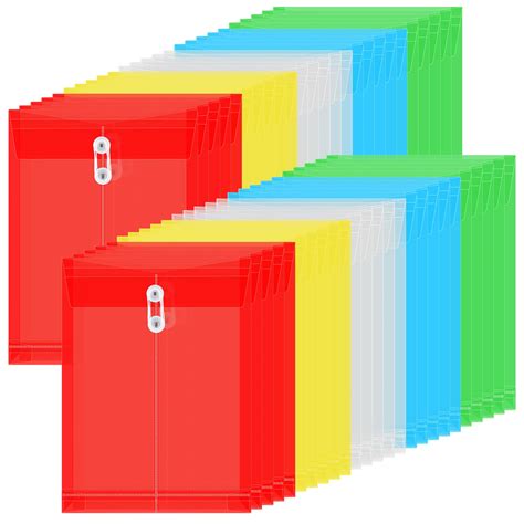 Ctosree Packs Plastic Envelopes Poly Envelopes Plastic File Folders Transparent Poly