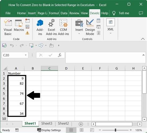 Excel 如何选定范围内将零转换为空白极客教程