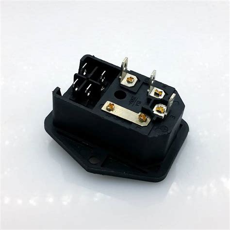 Power Cord Inlet Socket With Rocker Switch Button ON OFF V A Red LED With Fuse