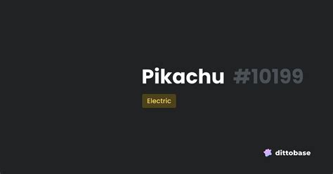 Pikachu Dittobase Pokédex