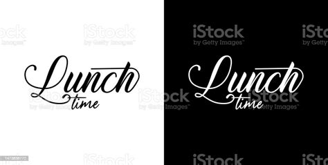 Lunch Time With Creatif Font Design Stock Illustration Download Image Now Cafe Calligraphy