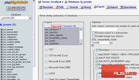 Export Your Joomla Database Using Phpmyadmin Web24