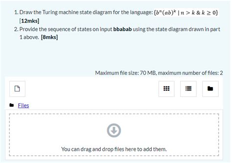 Solved Draw The Turing Machine State Diagram For The
