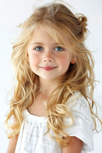 Premium Photo Cute Nine Year Old Girl With Long Blonde Hair