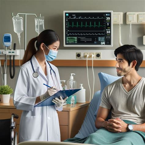 Female Doctor Examining Hispanic Patient In Hospital Room Ai Art
