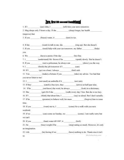 Conditionals Interactive Worksheet