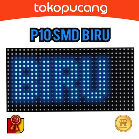 Jual P10 Smd Led Module Biru Running Text Jadwal Sholat Tulisan