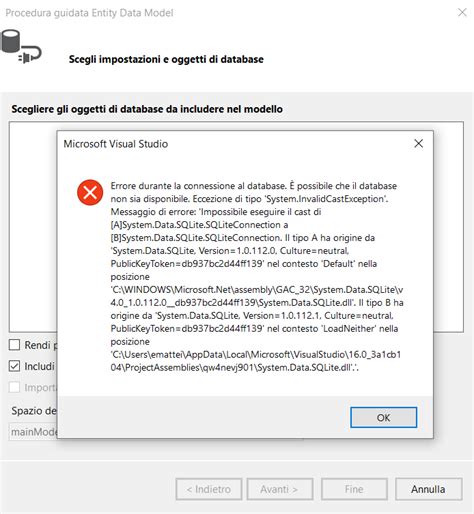 Il Blog Di Emanuele Mattei Error Entity Framework To Sqlite Wizard Designer