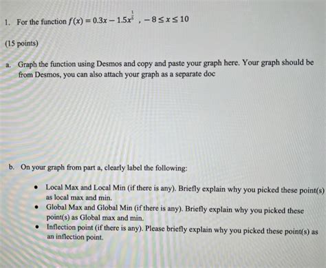 solved 1 for the function f x 0 3x−1 5x51 −8≤x≤10 15