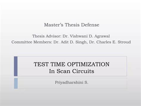 Ppt Test Time Optimization In Scan Circuits Powerpoint Presentation