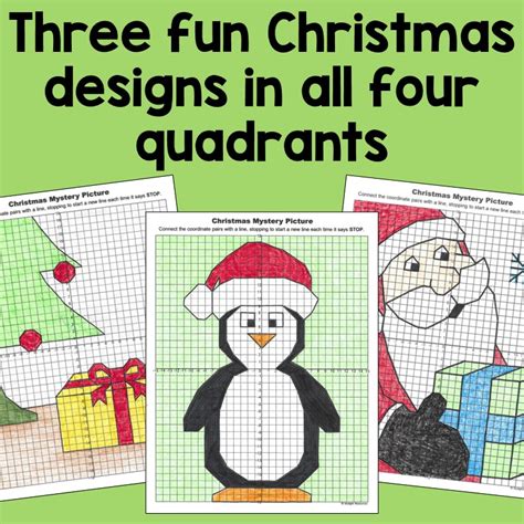 Christmas Coordinate Plane Mystery Graphing Pictures Four Quadrant Made By Teachers