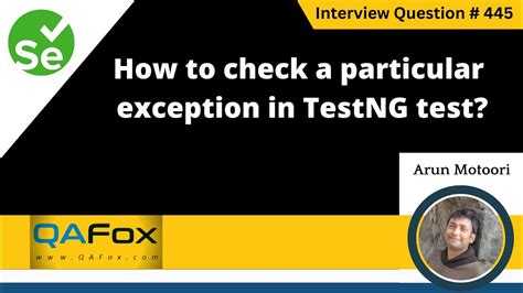 How To Check A Particular Exception In Testng Test Selenium Interview Question 445 Youtube