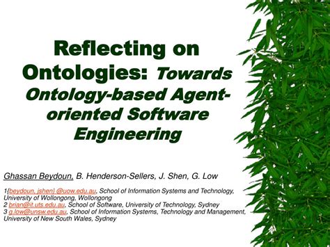 Ppt Reflecting On Ontologies Towards Ontology Based Agent Oriented Software Engineering