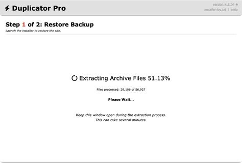 Restoring Your Backup Duplicator
