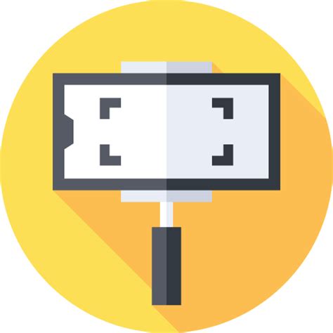 Selfie Stick Flat Circular Flat Icon