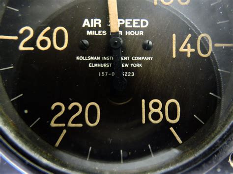 Airspeed Indicator 300 Mph Kollsman 157 09 6223 Aeroantique