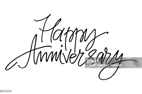 손으로 그린 벡터 글자 결혼 기념일 축 하 문구를 손으로 벡터 일러스트 레이 션을 격리 현대 서 예를 손으로 엽서 포스터 지문 인사말 카드에 대 한 비문 검은색에 대한 스톡